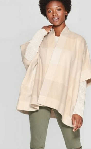 Universal Thread | Tops | Universal Threads Cream Check Poncho | Poshmark